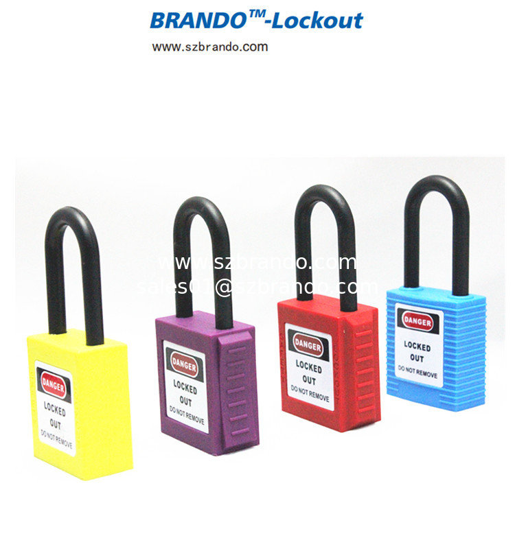 Industrial Safety Lockout Tagout Padlock with Keyed Alike, Nylon Shackle Padlocks