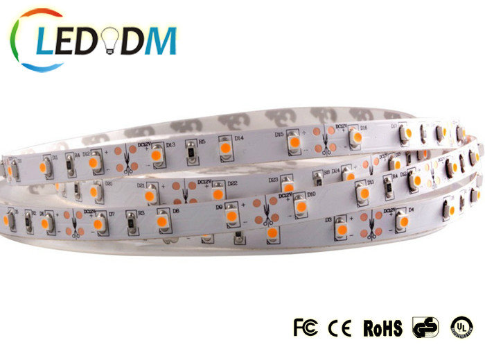 DC 12V Warm White SMD 3528 LED Strip Light Flexible CE / ROHS Approved