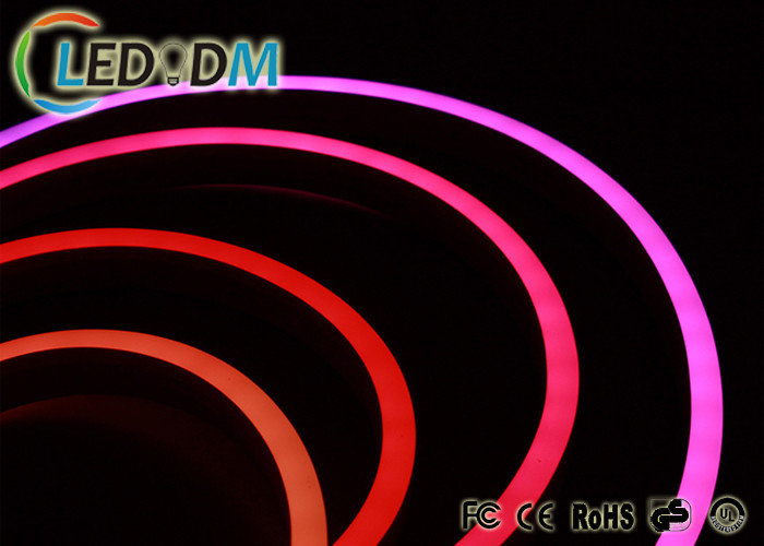 24V Custom Flexible LED Neon Light , Holiday Party Waterproof RGB Neon Rope Light