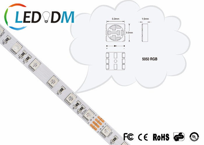 Waterproof RGB LED Strip Light 3M Adhesive Tape 14.4W/M SMD 5050 Low Voltage Type