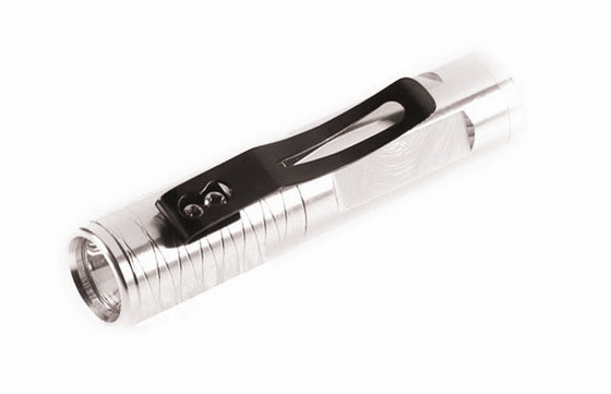 Silver Pocket Single AAA LED Flashlight ND71007 for Gifts, Family Use