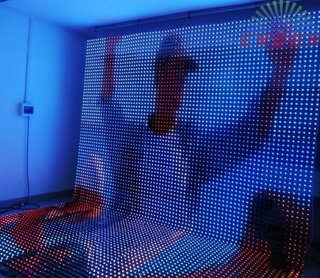 9KG / sqm Flexible LED curtain Screen for both indoor and outdoor 55mm