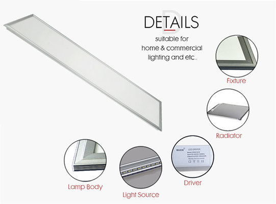 Recessed Flat Panel LED Lights PF > 0.9 Led Panel 300 x 1200 Size 50Hz / 60Hz