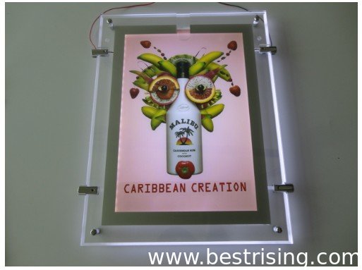 Slim advertising led illuminated crystal light box