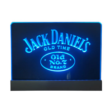 200x300mm desktop blue led edgelit sign with engraved logo