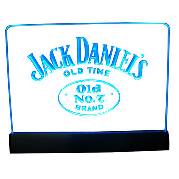 200x300mm desktop blue led edgelit sign with engraved logo