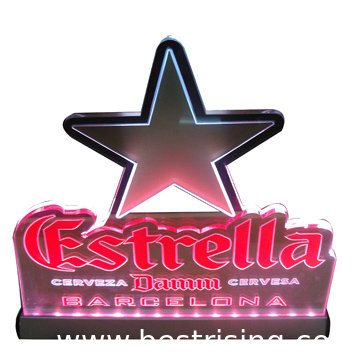 Customised design 8mm acrylic led edge lit sign board
