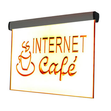 500x300mm silver aluminum frame colorful led edge lit sign