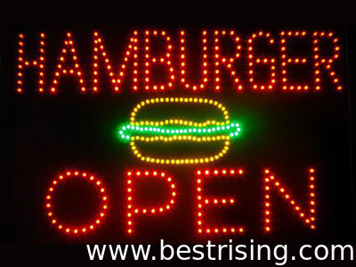 530x450mm customised logo colorful led OPEN sign for store