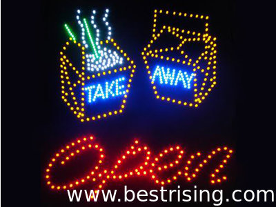 530x450mm customised logo colorful led OPEN sign for store