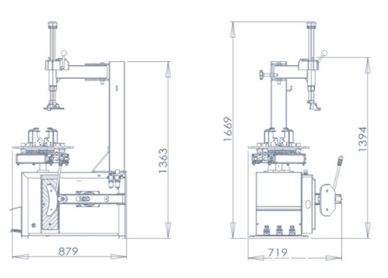 Swing arm manual tyre changer machine for garage