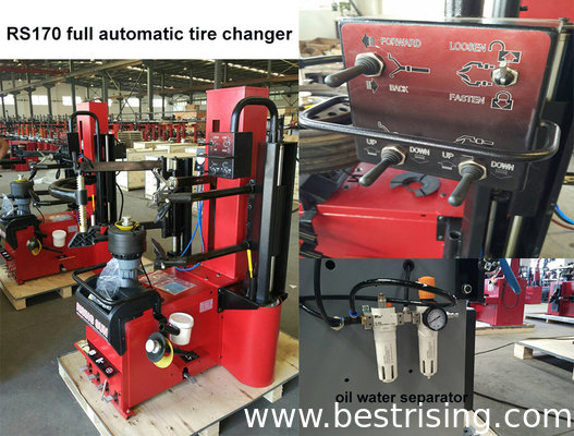 Full automatic leverless tire changer with double helper