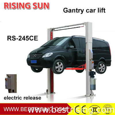 Overhead design 2 post garage car lift for workshop with manual release