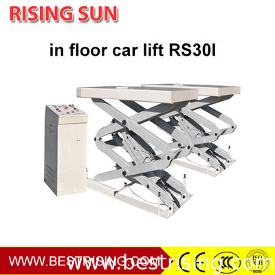 Double cylinder 3Ton room saving design scissor car lift with inground mounted