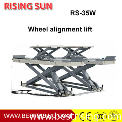 Full rise in ground four wheel used scissor alignment lift for garage