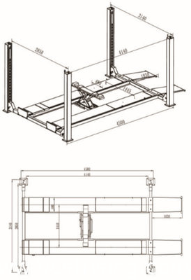 Car wheel alignment used four post CE Certification hydraulic lifts for workshop