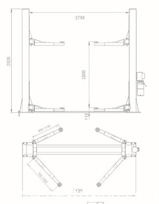 Auto repair used double cylinder 2 column car lifts for sale CE