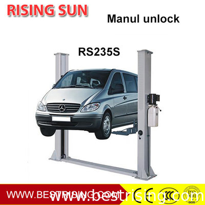 2 post car hoist used automotive workshop equipment with manual unlock