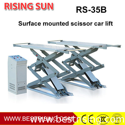 3.5T free standing double platform 4 cylinder hydraulic scissor car lift