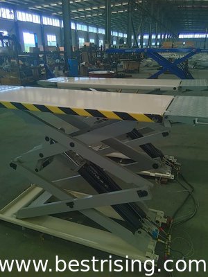3.5T free standing double platform 4 cylinder hydraulic scissor car lift
