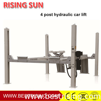 Runway type 4 post 220V pneumatic car lift for wheel alignment