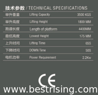 Runway type 4 post 220V pneumatic car lift for wheel alignment