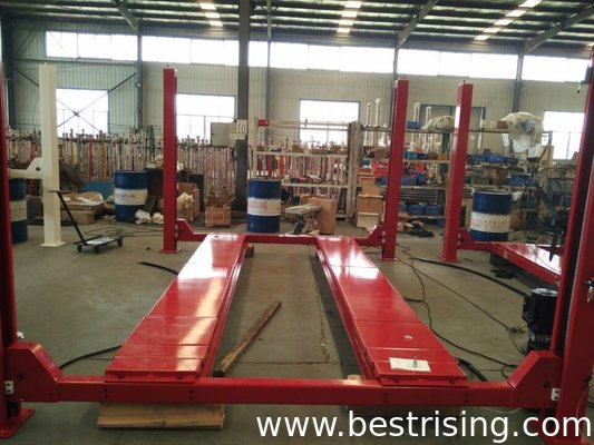 Runway type 4 post 220V pneumatic car lift for wheel alignment