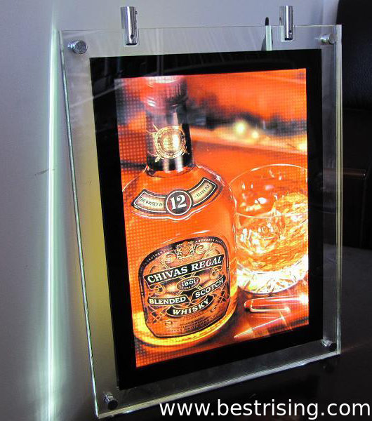 A3 decoration crystal led light box with colorful lighting