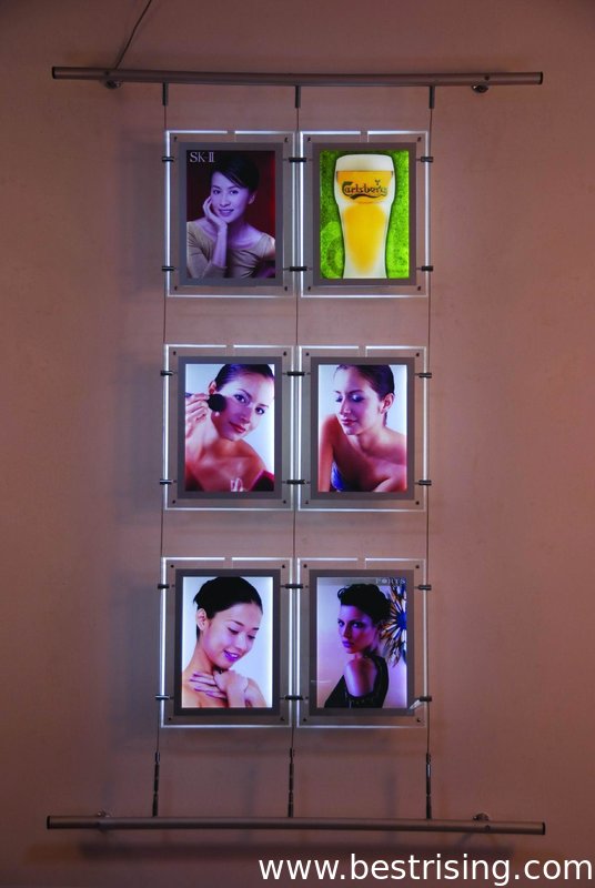 8mm super slim crystal led light box for business decoration