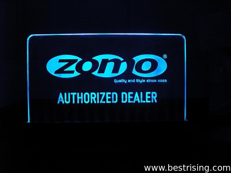 8mm 200pcs engraved acrylic colorful led illuminated sign board