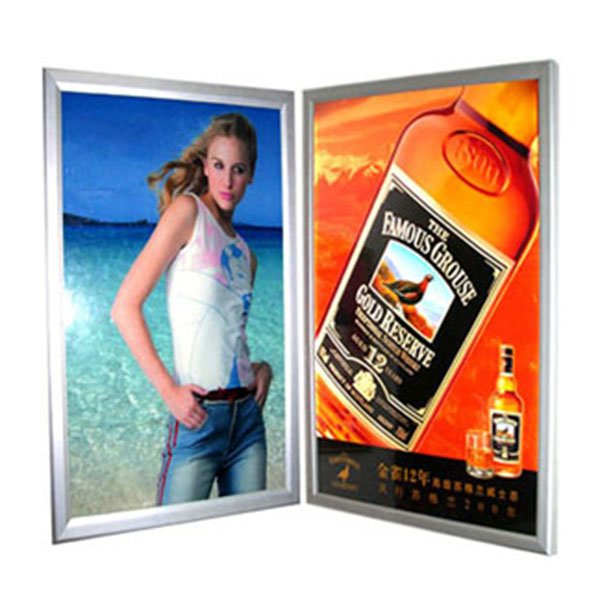A2/A3/A4 40mm double side silver aluminum led animated light boxes advertising