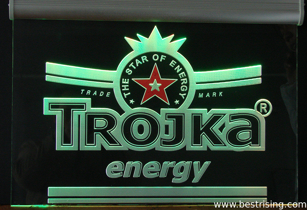 Laser engraved colorful acrylic hanging led edgelit sign board