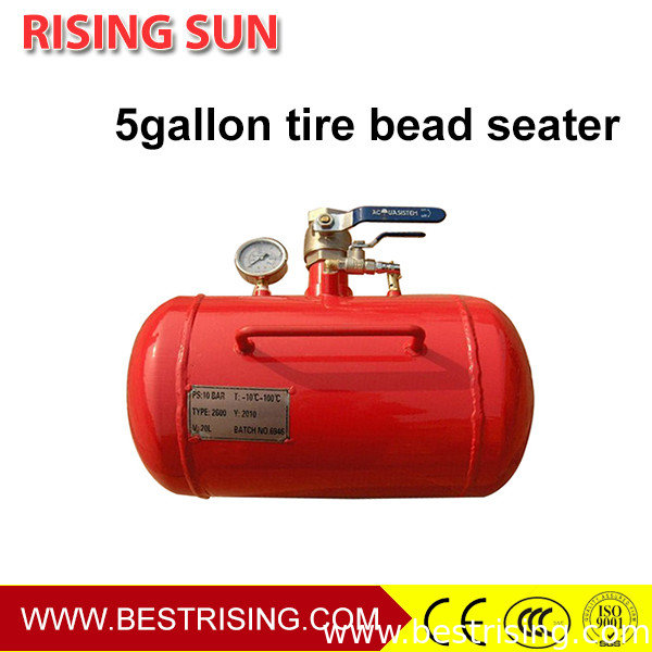 Car workshop used 5 gallon tire bead seater for inflating tire