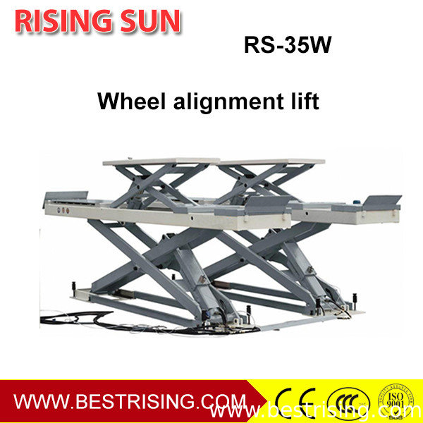 Full rise in ground four wheel used scissor alignment lift for garage