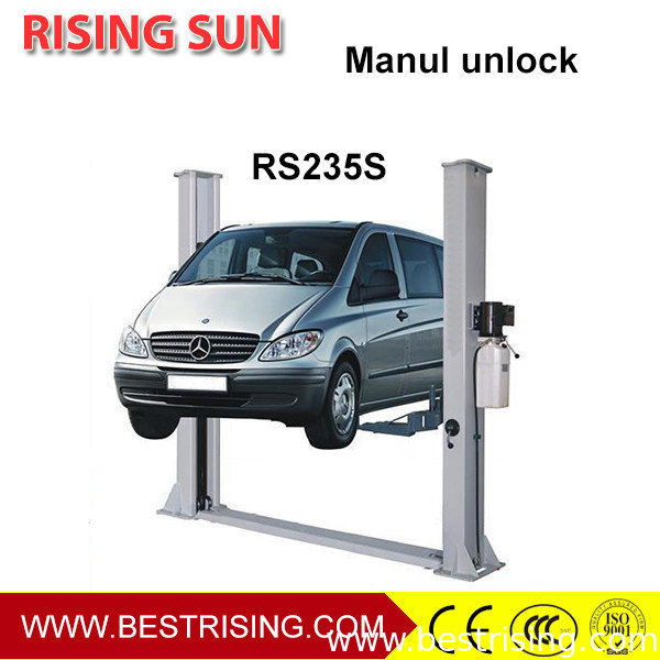 2 post car hoist used automotive workshop equipment with manual unlock