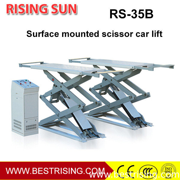 3.5T free standing double platform 4 cylinder hydraulic scissor car lift