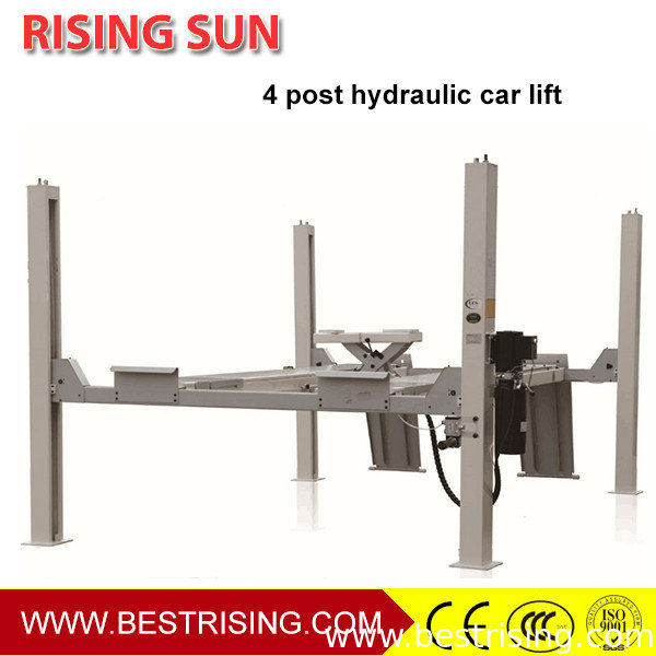 Runway type 4 post 220V pneumatic car lift for wheel alignment