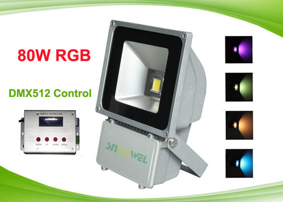 China Outdoor Colorful 80w RGB LED Flood Light with DMX512 Control , RGB LED Landscape Lighting supplier