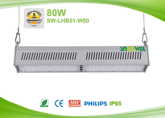 High efficiency 130lm / w 80w Linear LED lighting for warehouse with racks supplier