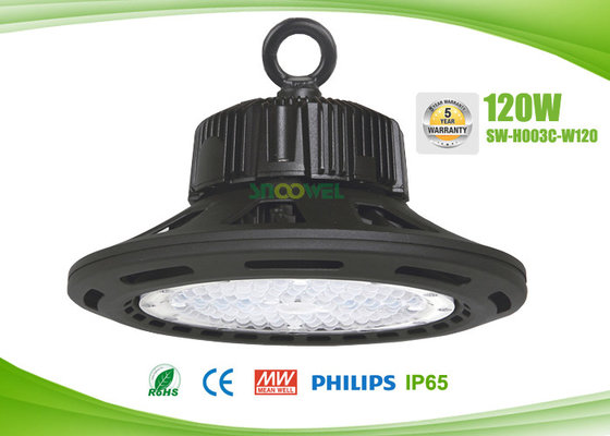 High Efficiency 145lm / w UFO LED High Bay 120W, 60 90 120 degree angle supplier