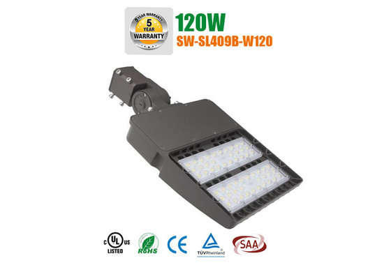 Black 120w LED shoebox lamp high lumen 140lm per watt outdoor parking lot light supplier