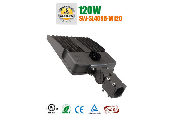 Black 120w LED shoebox lamp high lumen 140lm per watt outdoor parking lot light supplier