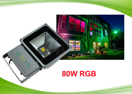 Outdoor Colorful 80w RGB LED Flood Light with DMX512 Control , RGB LED Landscape Lighting supplier