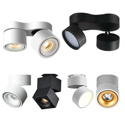China 97/93Ra Square Adjustable spotlight led Double head ceiling surface mounted downlight 6W 8W 10W 12W 3wire track light supplier