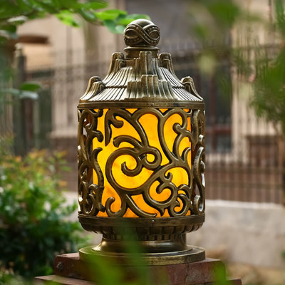 main gate pillar light outdoor pedestal lantern decorative garden house fence garden post lights supplier