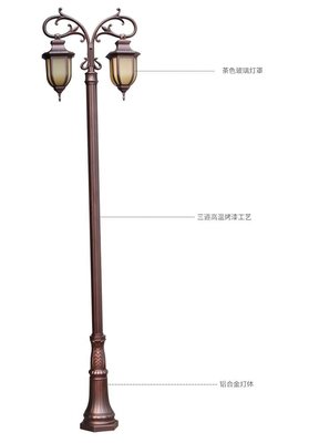 European style decorative vintage courtyard garden outdoor pole mounted luminaire led yard lamp supplier