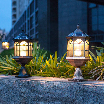 outdoor IP65 waterproof 1w 2w 3w 4w 5w modern garden solar led pillar light supplier