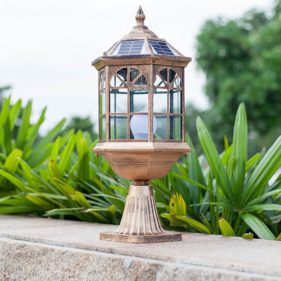 outdoor IP65 waterproof 1w 2w 3w 4w 5w modern garden solar led pillar light supplier