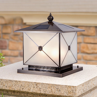 waterproof outdoor landscape lighting auto on off for yard garden driveway pathway modern led solar pillar light supplier