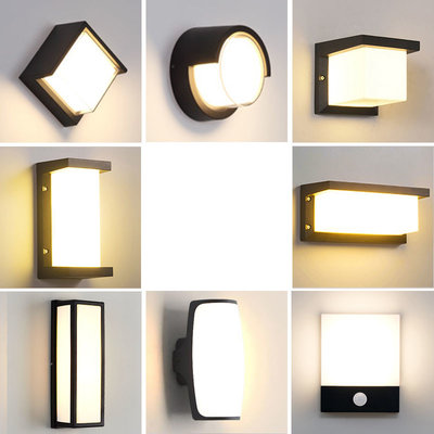 modern garden decorative E26 bulb exterior light round aluminum Acrylic IP65 outdoor wall lamp supplier